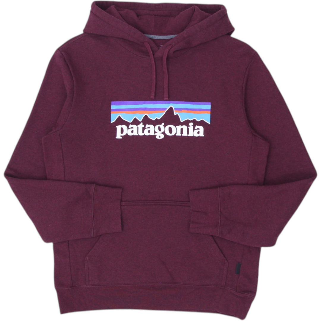 Shop Mens Patagonia Hoodie Maroon Logo Graphic Pullover | Fashion Rerun