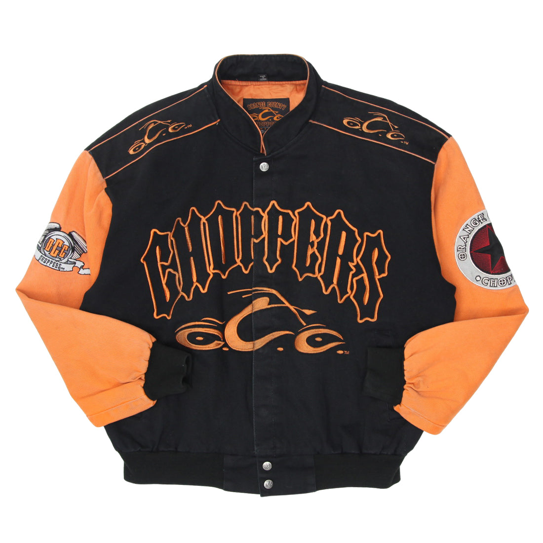 Vintage Orange Country Choppers Embroidered Motorcycle Biker Jacket ...
