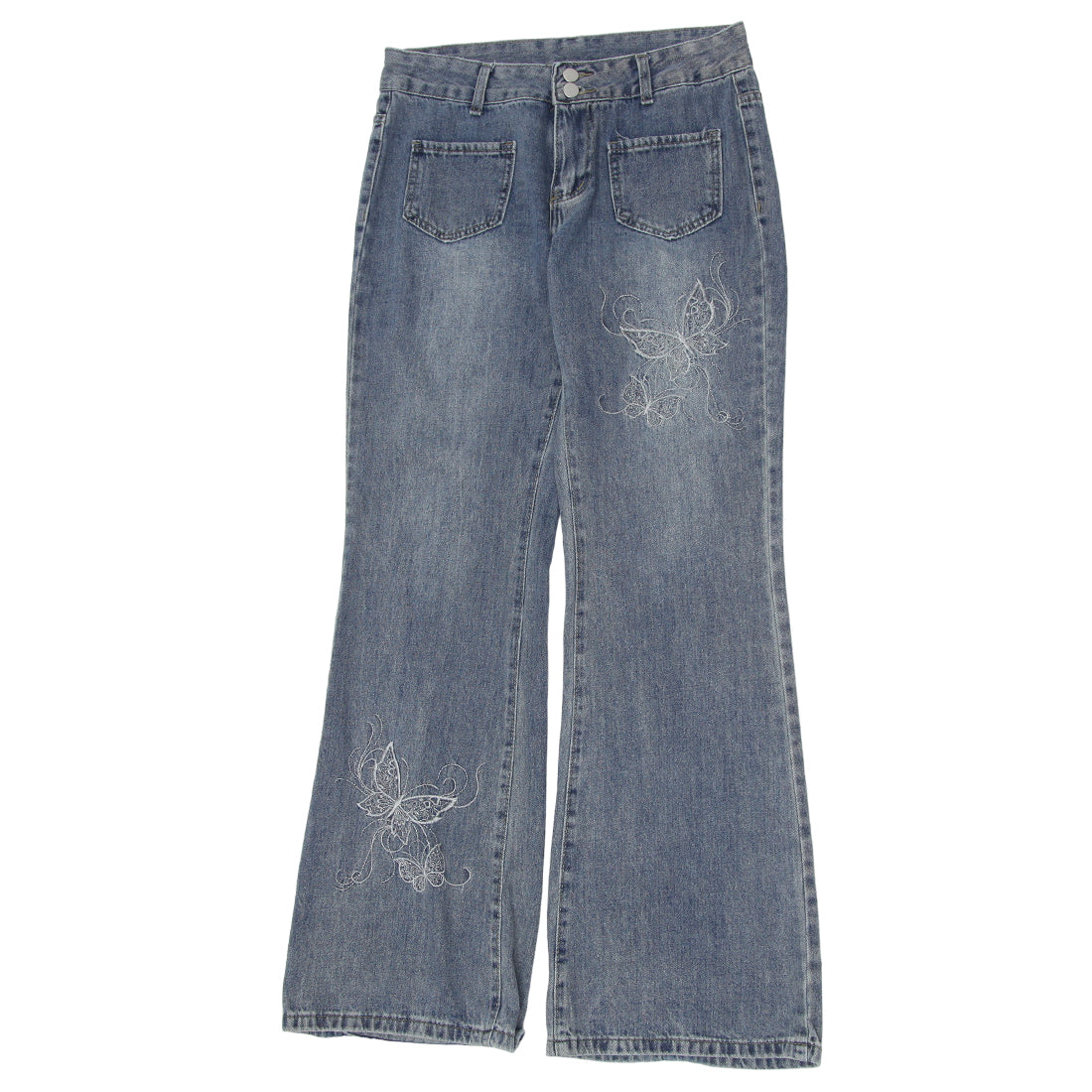 Y2K Butterly Embroidered Bootcut Jeans – Fashion Rerun Vintage