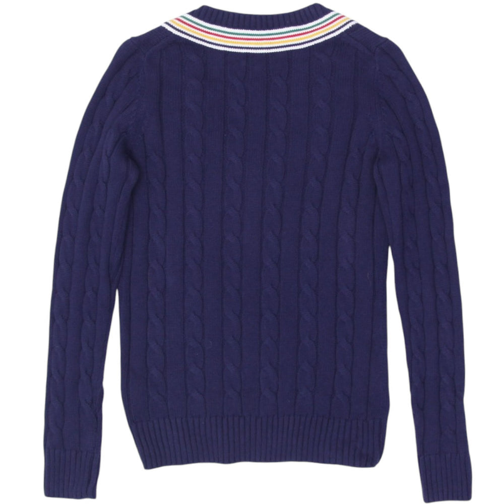 Shop Vintage Ladies Hudson Bay Tennis Cricket Cable Knit V-Neck Sweater ...