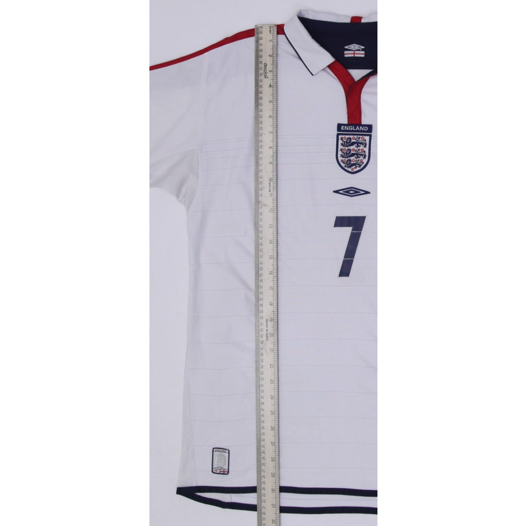 Shop Mens 2004 Umbro England Soccer Beckham #7 Jersey | Fashion Rerun